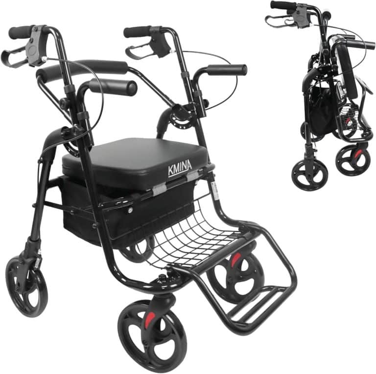 Test du déambulateur 4 roues KMINA pliable et confortable